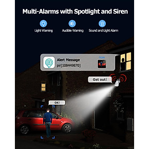 【2K】 Solar Powered Security Cameras Wireless Outdoor, 2 Pack, Pan Tilt 360°WiFi Camera with Color Night Vision/PIR Sensor/2-Way Audio/Alexa/Google Assistant