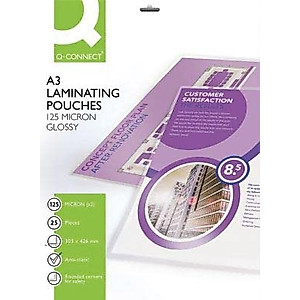 Q Connect A3 125 Micron Laminating Pouch (Pack of 25)