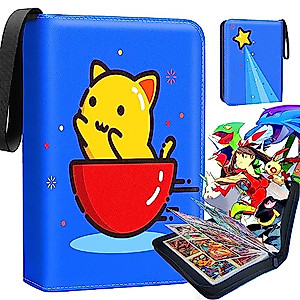 Card Binder For Pokemon Cards with 400 Sleeves, Ultra 4 Pocket Trading Card Binder Holder For Pokemon Card, TCG, CCG, MTG, YuGiOh, Baseball, Gifts For Boys And Girls