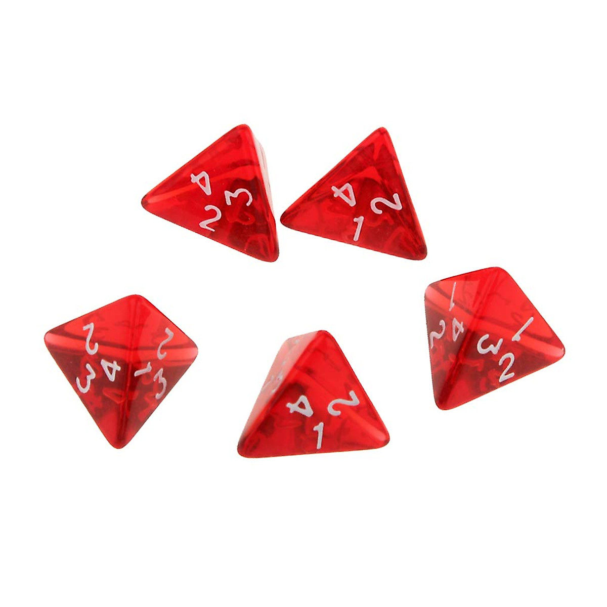 Yiotfandoll 5PCS Polyhedral Dice 20mm D4 for Dungeons and Dragons DND RPG MTG Dice Table Games Red with Black Bag