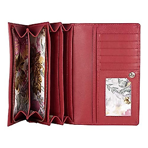 Mou Meraki Women RFID Blocking Real Leather Bifold Wallets For Women-Shield Against Identity Theft (WATERMELON)