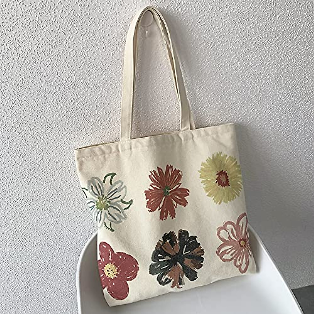 Women canvas Tote Bag for Women Girls Kids school Shoulder Bag with zipper Work Beach Lunch Travel and Shopping Grocery Bag