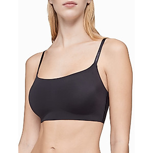 Calvin Klein Women's Invisibles Adjustable Strap Bralette Bra, -black, S