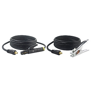 200 Amp Welding Leads Assembly Set - Dinse 35-70 Connector - #2 AWG Cable (25 FEET Each Lead)
