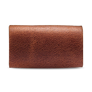 Safety Razor Head Protecting Leather Cover, Genuine Cowhide Leather Double Edge Safety Razor Case Accessories for Travel, Butterfly Razor Case (Cognac)