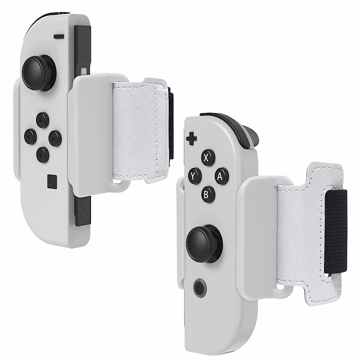 Upgraded Wrist Bands Strap for Switch Just Dance 2023/2022/2021/2020/2019, Adjustable Wrist Strap Wristbands Sets Compatible with Switch/Switch OLED Controllers for Zumba, Two Size, 2 Pack-White