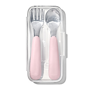 OXO Tot On-The-Go Fork and Spoon Set - Blossom