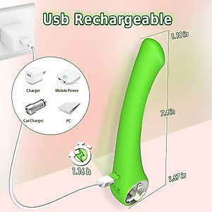 Clitoral G Spot Vibrator Sex Toy for Women,Personal Wand Massager with 9 Vibrating Modes,Waterproof Bullet Finger Anal Training Vibrators for Couple,Soft Silicone Dildo Adult Sex Toys&Game (Verdant)