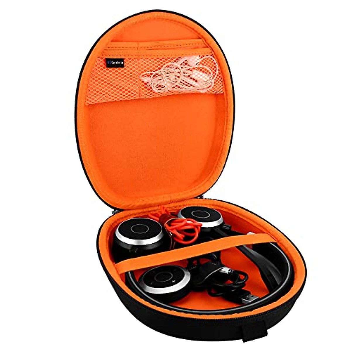 Geekria Shield Headphones Case Compatible with Jabra Evolve 65, 65UC, 40, 40 UC, 20 UC Case, Replacement Hard Shell Travel Carrying Bag (Black)