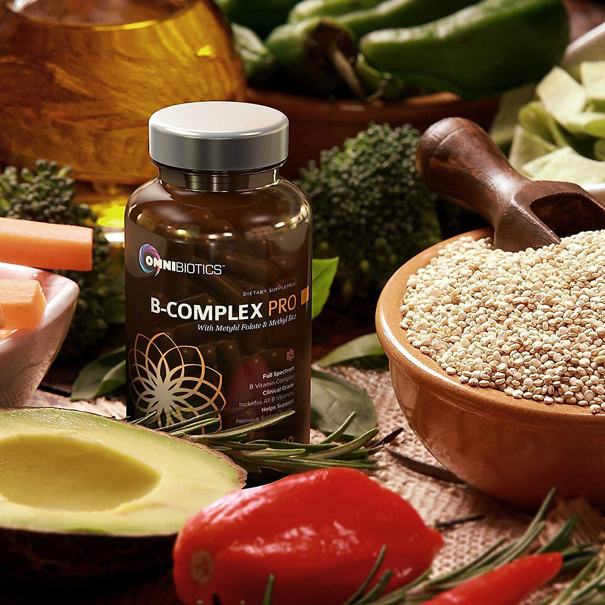 Vitamin B Complex PRO - High Potency B Complex Supplement with Methyl B12, Methyl Folate, and Complete B complex (B1, B2, B3, B5, B6, B7, B8, B9, B12) - Vitamin B Complex capsules - 90 Vegan Capsules