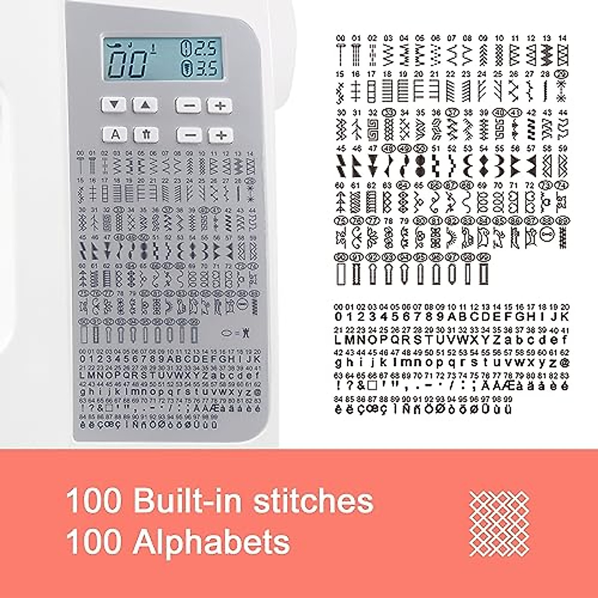Poolin Computerized Self Threading Sewing Machine - 293 Stitches Applications with Social Media Video Tutorials, Include 7 Presser feet, Double Needle, 3 Bobbins & Threads, EOC2720