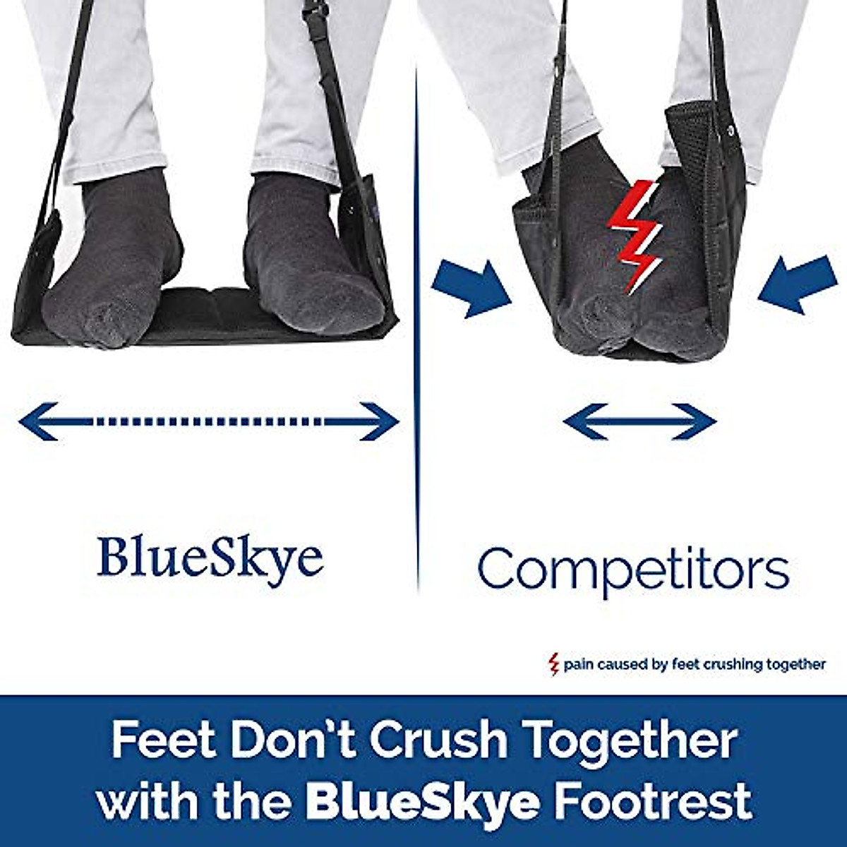 Airplane Foot Rest Hammock with Flat Rigid Base for Plane, Car & Desk - Travel Essentials, Portable, Perfect for Adults & Kids