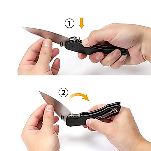 DURATECH Folding Pocket Knife, 3-1/4" Satin 8CR13MOV Blade, Black Smooth G10 Handle with Liner Lock Knife For EDC