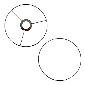 I Like That Lamp Wire Lamp Shade Rings with European Fitter (18” Diameter), Includes 2 Galvanized Steel Silver Drum Rings, Make DIY Table/Floor/Pendant Lamps, Compatible with most IKEA & Target Lamps