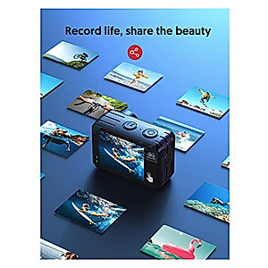 KOVOSCJ Sports Action Camera Action Camera 4K 60FPS 8M Bare Machine Waterproof 20MP Touch Screen EIS Remote Control with 1350mAh Batteries for Vlog Recording