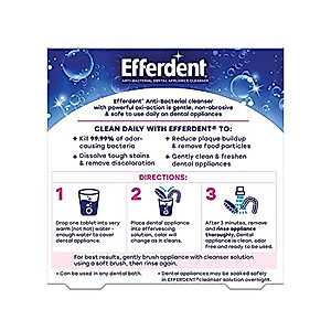 Efferdent Denture & Retainer Cleanser Tablets, Essential Clean, 20 Tablets (Pack of 4)