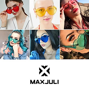 MAXJULI Heart Sunglasses for Women Baby Girl,Hot Party Neon Shades UV Protection (Translucent Blue)