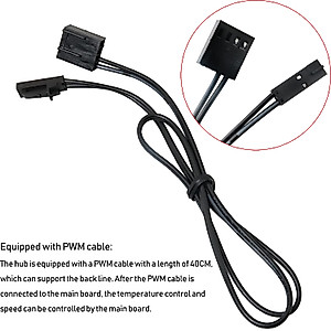 LRONG 1PC PC Chassis Fan Hub CPU Cooling HUB Fan PWM Hub SATA Controller Speed Controller