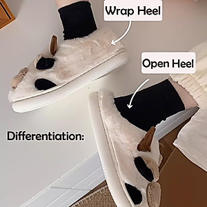 dubuto Kids Slippers, Cute Cow Slipper for Girls Boys, Animal Slippers Cozy Anti-slipe Soft Plush Warm Cozy Home House Slippers for Toddler Kids