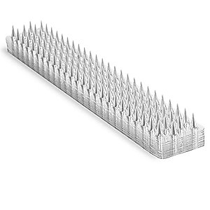 Touri 24 Pack 33ft Outdoor Transparent Clear PVC Bird Defender Spikes Strips for Indoor Outdoor use Keep Pigeon, Squirrel Off