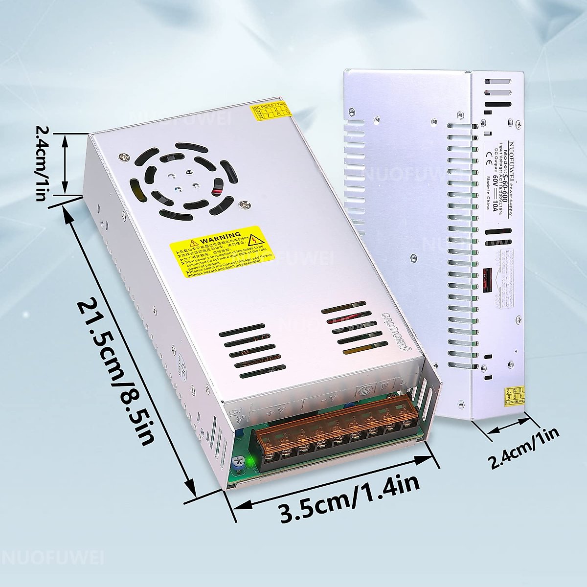 DC 60V 10A 600W Switching Power Supply Adapter 110V AC to 60V DC Converter Power Supply Transformer SMPS for 60Volt Drive Sensor System Lamp Meter Controller Servos Electric Motor and More 60V Device