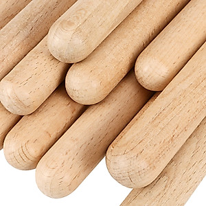 SINJEUN 16 Pair (32 Pack) Wooden Rhythm Sticks, 8 Inch Classical Wood Claves Musical Percussion Instrument, Natural Hardwood Music Lummi Sticks for Student, Musicians