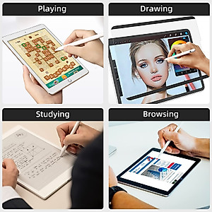 Replacement Tips for Apple Pencil 1st/2nd Generation - Upgraded Longer Fine Point High Sensitive Pen Like iPencil Nib, No Wear Out Noiseless Precise Control Stylus Tip for iPad Pro Pencil - White
