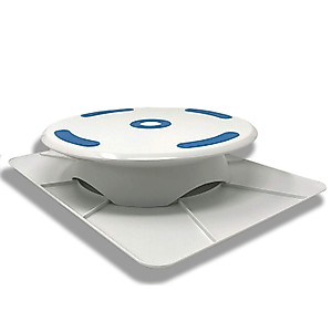 Ateco Reversible 2-Sided Revolving Cake Decorating Stand, Plastic Turntables and Base, 12 by 16-Inch and 12-Inch Diameter, White