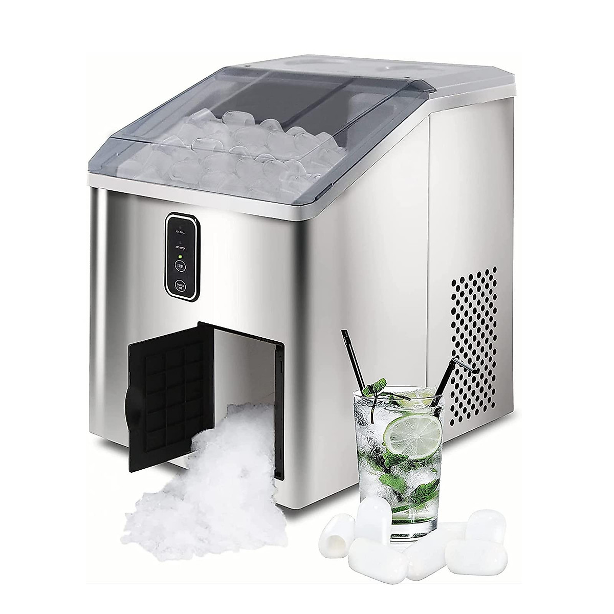 2-in-1 Ice Maker and Shaver Machine - LINKLIFE Countertop Ice Maker with Ice Crusher, Self Cleaning, LCD Indicator, Bullet Ice Pellet Ice Nugget Ice Sonic Ice Maker for Home Office Bars Parties, 33lbs