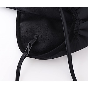 Home Prefer Waterproof Mens Winter Hats with Brim Fleece Lined Earflaps Hat Warm Baseball Cap Black
