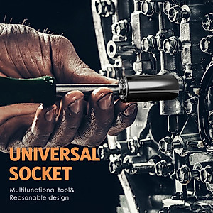Universal Socket Tools Gifts for Men, Multi-Function Universal Socket Wrench Sets, Super Socket Set, Christmas Stocking Stuffers Gift for Men, DIY Handyman, Dad, Husband,Friends(7-19mm),Black