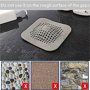 Hair Drain Catcher 4PCS, Raised Square Drain Cover with Suction Cup, Silicone Hair Catcher Hair Stopper Drain Cover for Bathroom Bathtub Kitchen