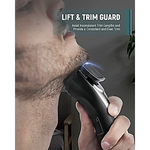 SUPRENT Adjustable Beard Trimmer for Men with Precision Dial, Professional Cordless USB-C Hair Trimmer with 38 Adjustable Lengths