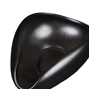 Coffee Bean Weighing Bowl Ceramic Single Dosing Tray Barista Tools Modern Coffee Bean Dosing Cup for Household Office, Black