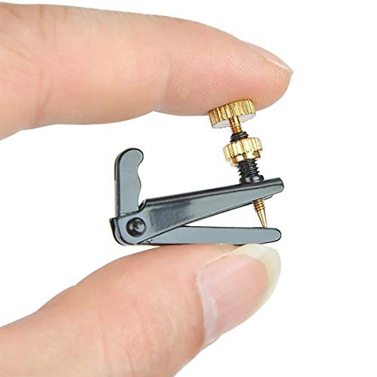 KAIY Violin Fine Tuners for 4/4-3/4 Violin, Stainless Metal String Spinner Adjuster, Nickel Plated Anti Rust, 4 Pcs Black/Gold