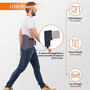 Comfheat Back Heating Pad with Vibration Massage for Lower Back Pain Relief USB Lumbar Heating Pads for Car Travel, Heated Waist Belt Warm Therapy Helpful for Lumbar Spine, Cramps (Non-Rechargeable)