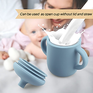 Mintlyfe Toddler Cups Silicone Training Sippy Cups with Straw Lid