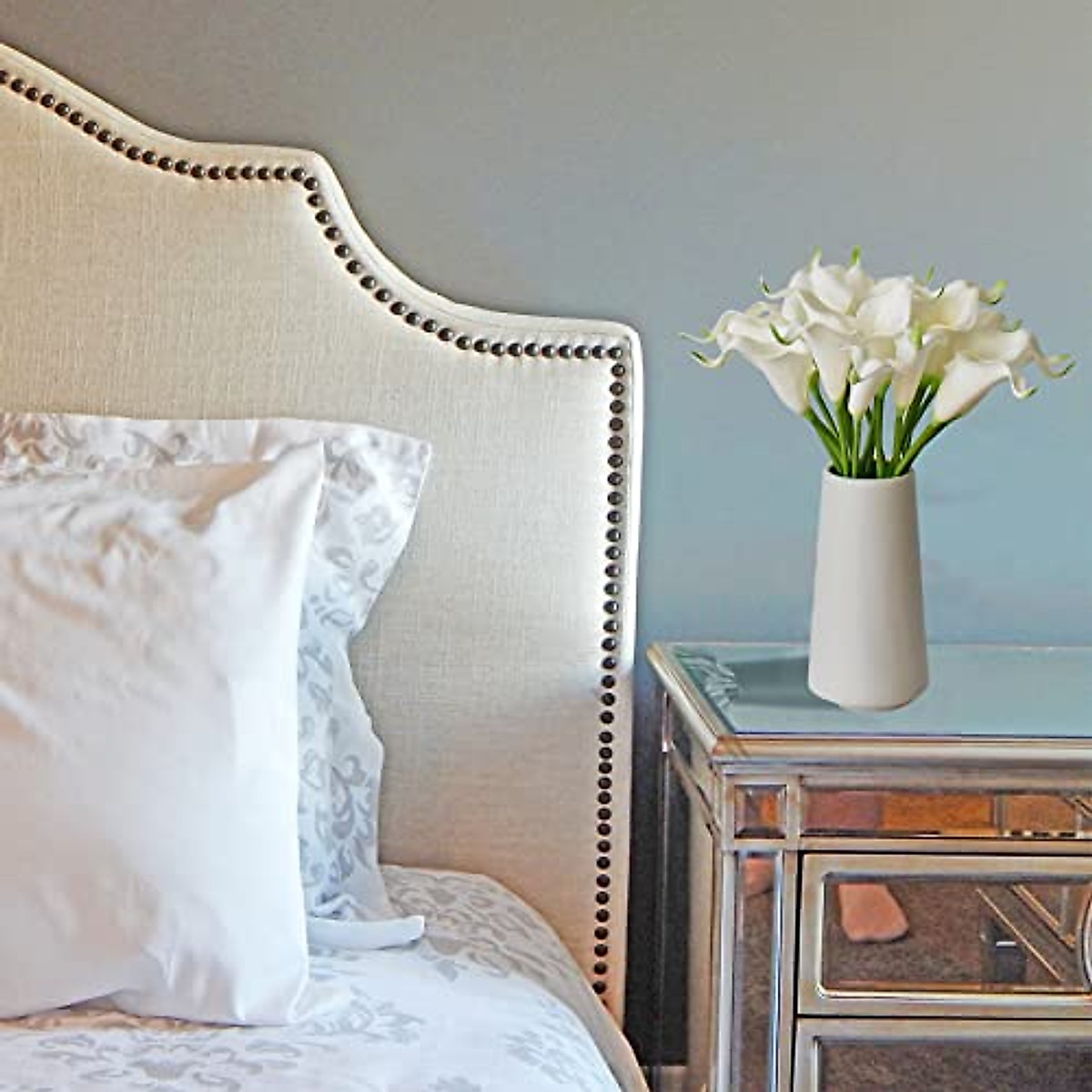 Mandy's 20pcs White Flowers Artificial Calla Lily Silk Flowers 13.4" for Easter Day Home Kitchen & Wedding