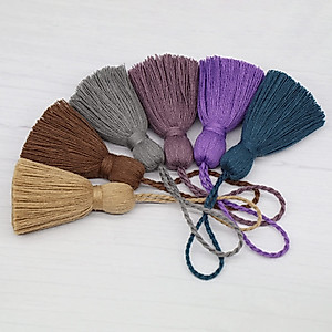 amokk Chunky Bookmark Tassels with Hanging Loop Small Tassels for Jewelry Making Hand Craft 4.3-inch 20 Pcs (Dark Pink)