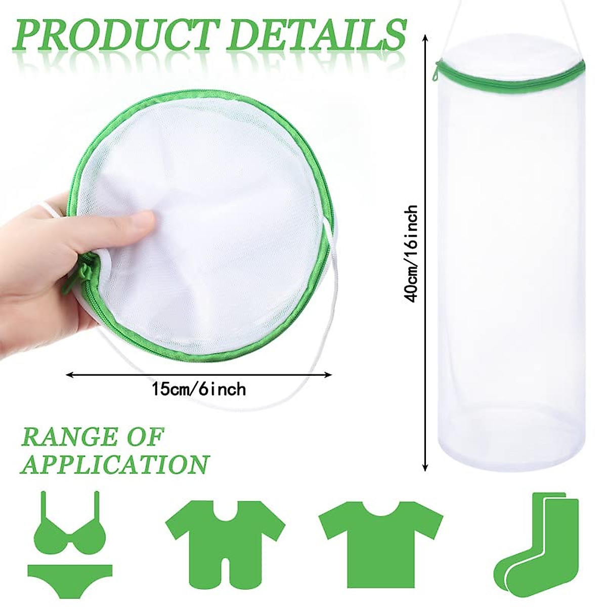 Socks Mesh Wash Bag Hanging Mesh Laundry Bag with Zipper Sock Laundry Bag for Washing Lingerie Bag Underwear Washing Bags for Clothes Bras Dorm Home(3 Pieces)