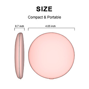 P TOPPSTORE LED Lighted Compact Mirror,4 Inch 1X/5X Magnification Travel Makeup Mirror,Rechargeable Portable Compact Mirror with Light for Handbag, Purse, Pocket, Pink