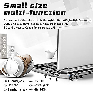 ZWYING 【Win 11/MS 2019office】 All Metal 7.0 inch Touch Screen Ultra-Light Mini Laptop High-Speed CPU J4105 12G RAM/256GB SSD High-Performance Notebook Computer (256GB SSD)