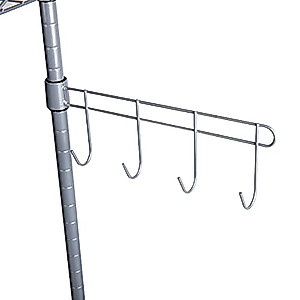 Mind Reader 3 Tier Microwave Shelf Counter Unit with Hooks, Silver