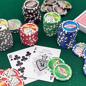 100 Piece "Las Vegas" Design Poker Chips in Clear Plastic Tray