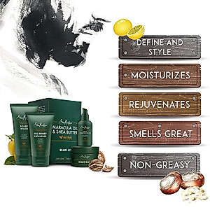 SheaMoisture Beard-Care Kit for Men, Includes Wash, Balm, Oil, Conditioner, Natural Shea Butter & Maracuja Oil, Great Gift