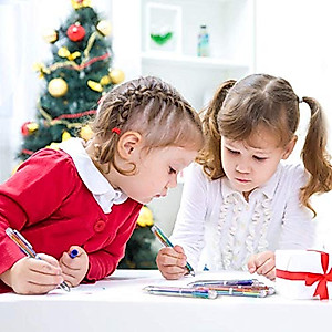 SMTTW 4 Pack 0.5mm 6-in-1 Multicolor Ballpoint Pen - Best for Smooth Writing-Retractable Ballpoint Pens for Office School Supplies Students Children Unique Gifts