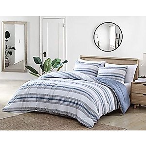 Nautica - King Size Comforter Set, Cotton Bedding for All Seasons, Includes Matching Shams (Bay Shore Navy, King)