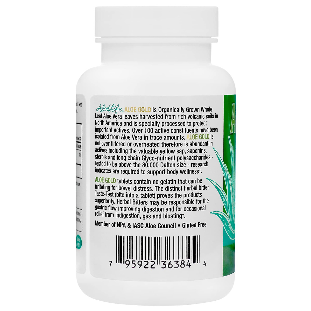 Aloe Life - Aloe Gold Tablets, Immune Support & Healthy Herbal Bitters, Supports Proper Digestion, Promotes Energy & Body Wellness, Certified Organically Grown Whole Leaf Aloe Vera Leaves (90 Tablets)