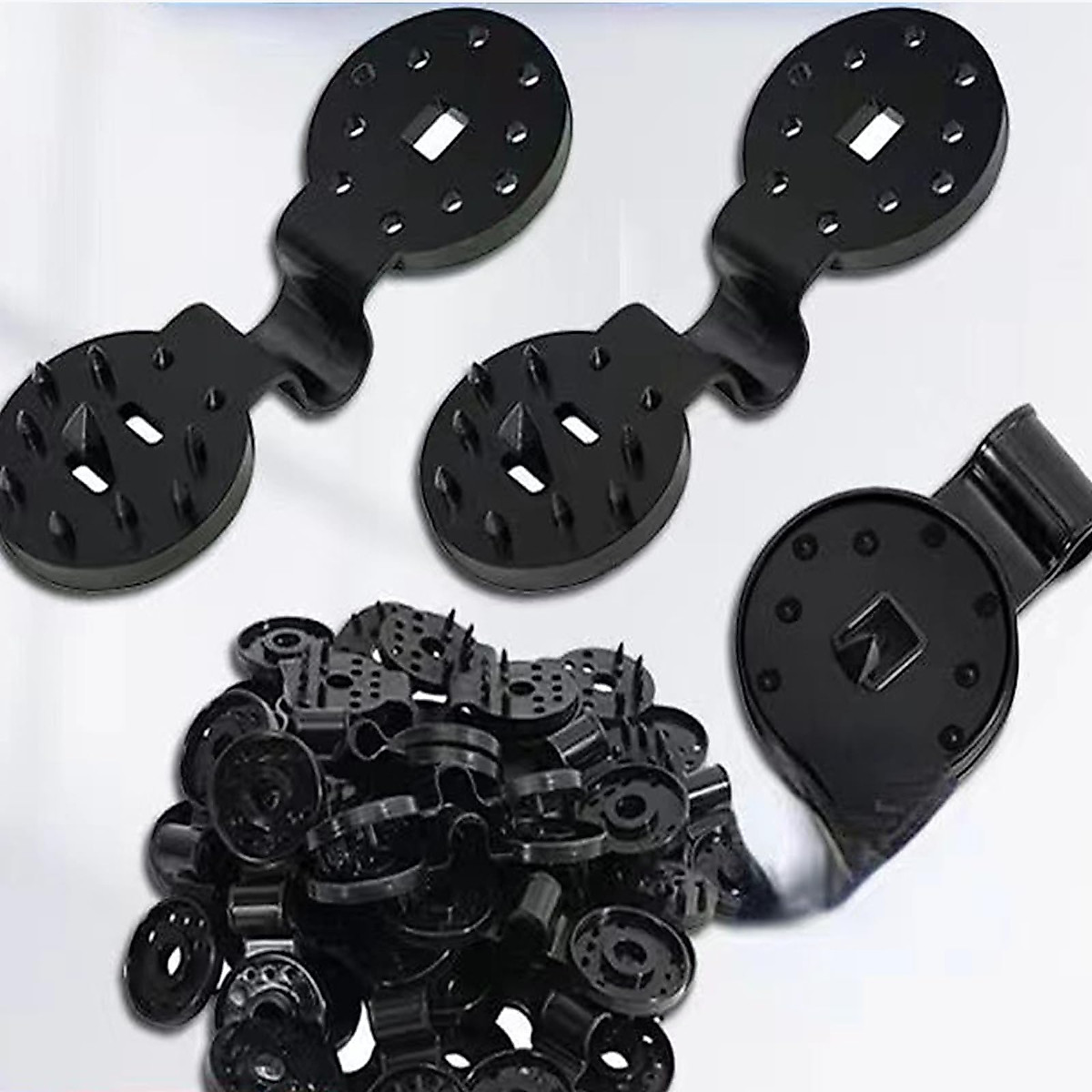 ZELONUUS 50 Pack Tarp Clips Heavy Duty Lock Grip, Reusable Shade Cloth Greenhouse Clips, Fixed Big Tarp Carabiner Clips, Plastic Canvas Tarp Hanging Clips for Shade Nets