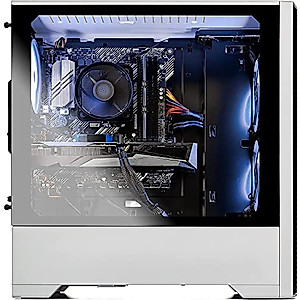 Skytech Gaming Blaze 3.0 Gaming Computer PC Desktop - Intel i3-10100F, GTX 1650, 500GB SSD, 8GB DDR4 3000, RGB Fans, AC WiFi, Windows 10 Home 64-bit, White